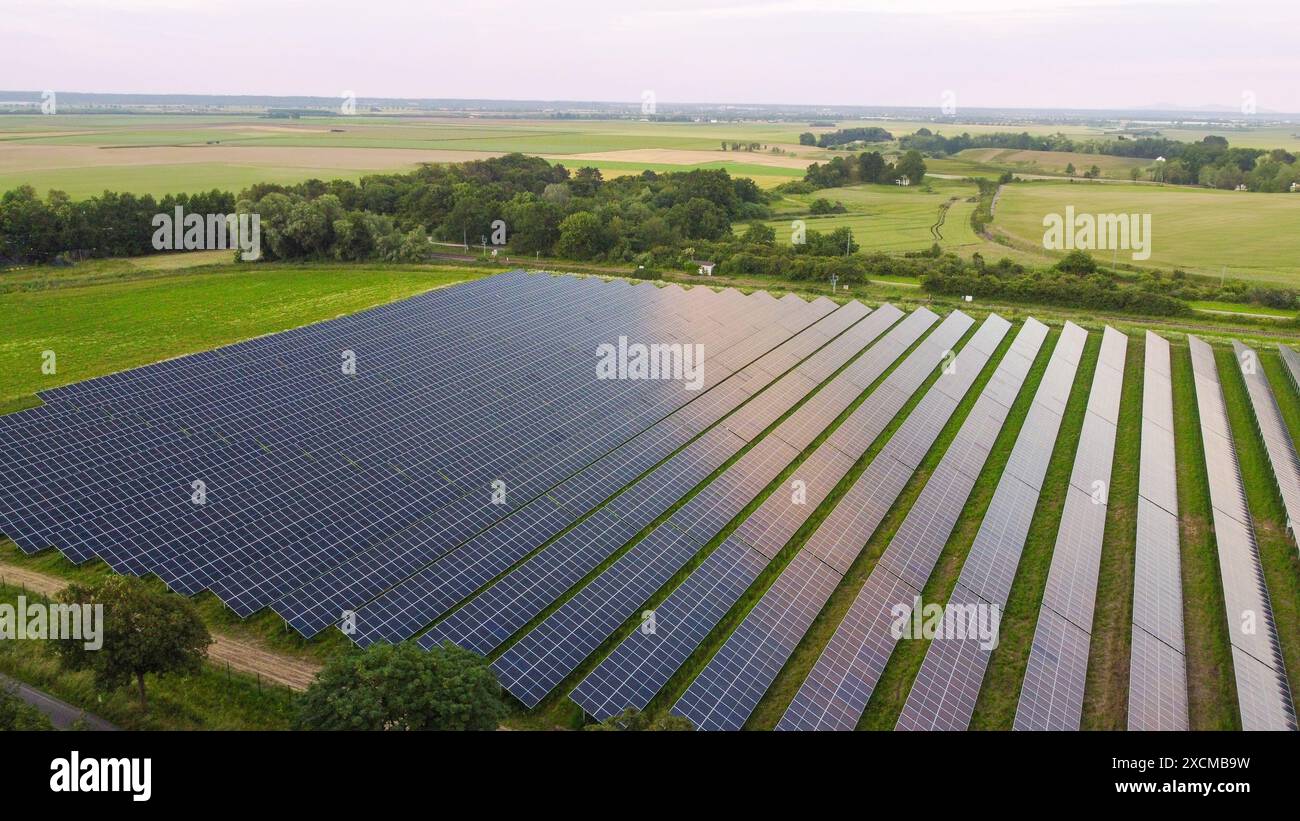 Aerial view of solar power plant in rural landscape Stock Photo - Alamy