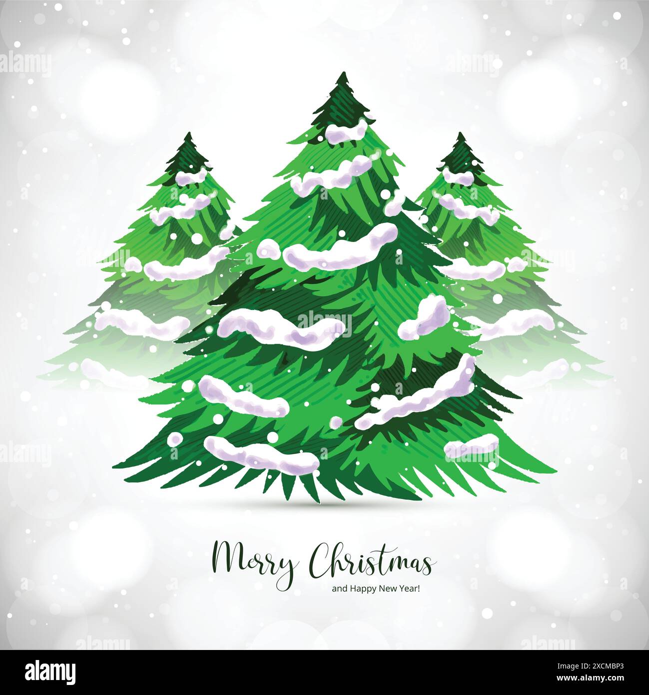 Decorative christmas tree card design Stock Vector Image & Art - Alamy