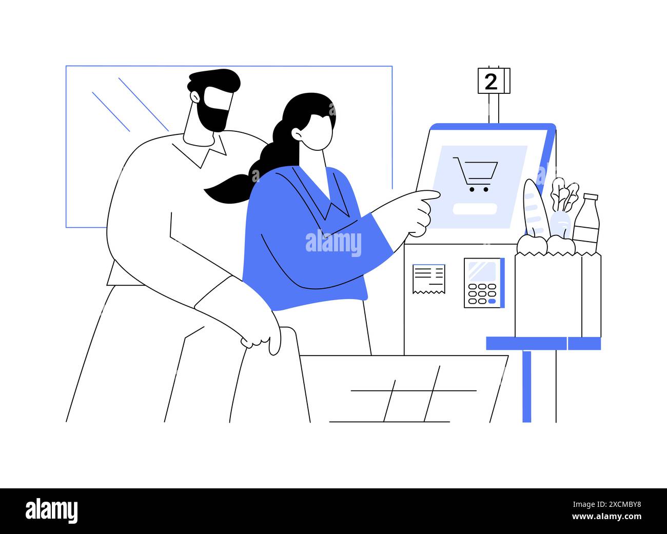 Supermarket self checkout counter Cut Out Stock Images & Pictures - Alamy