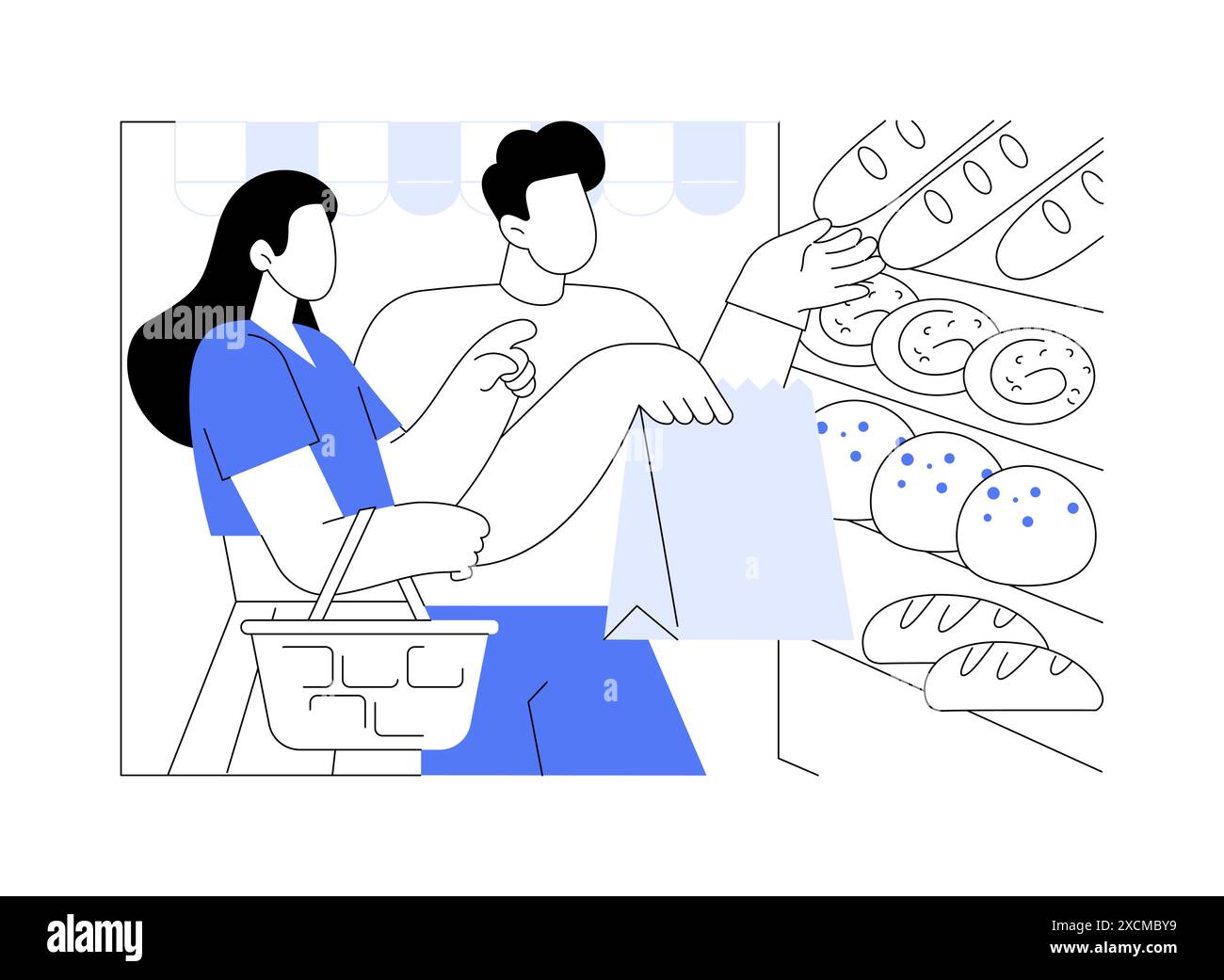 Bakery department isolated cartoon vector illustrations Stock Vector ...