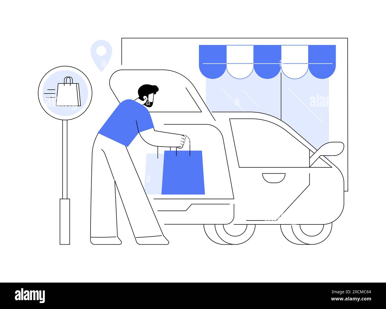 Customer pick up goods isolated cartoon vector illustrations Stock ...