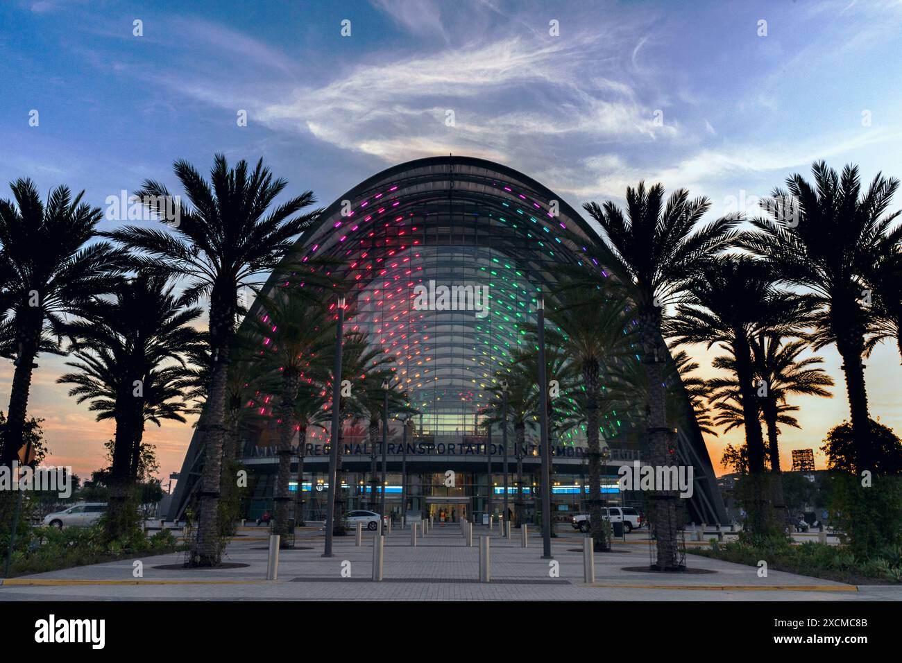 Anaheim Regional Intermodal Transit Center during dusk Stock Photo - Alamy
