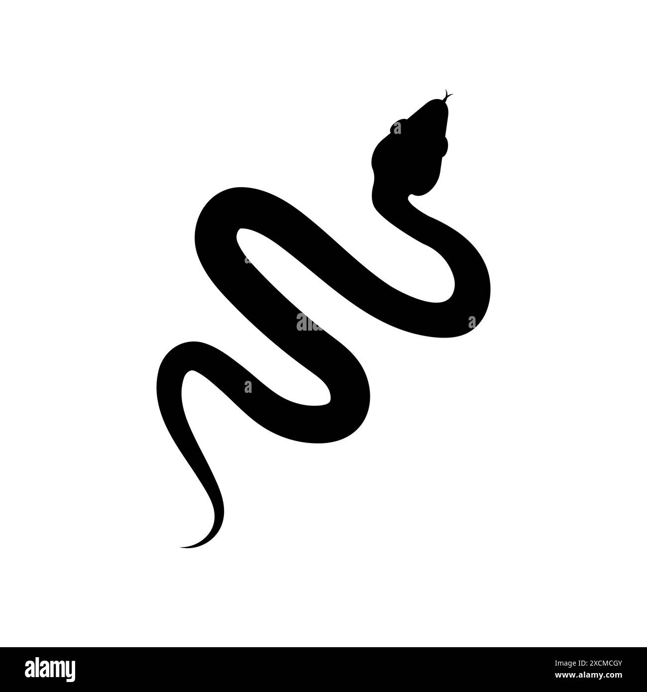 Snake silhouette icon. Black serpent vector. Curved snake design ...