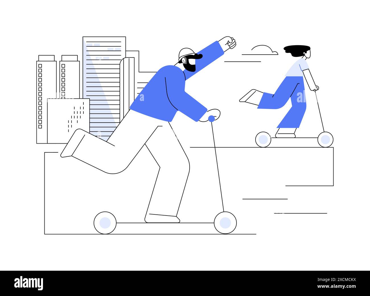 Electric scooter isolated cartoon vector illustrations Stock Vector ...