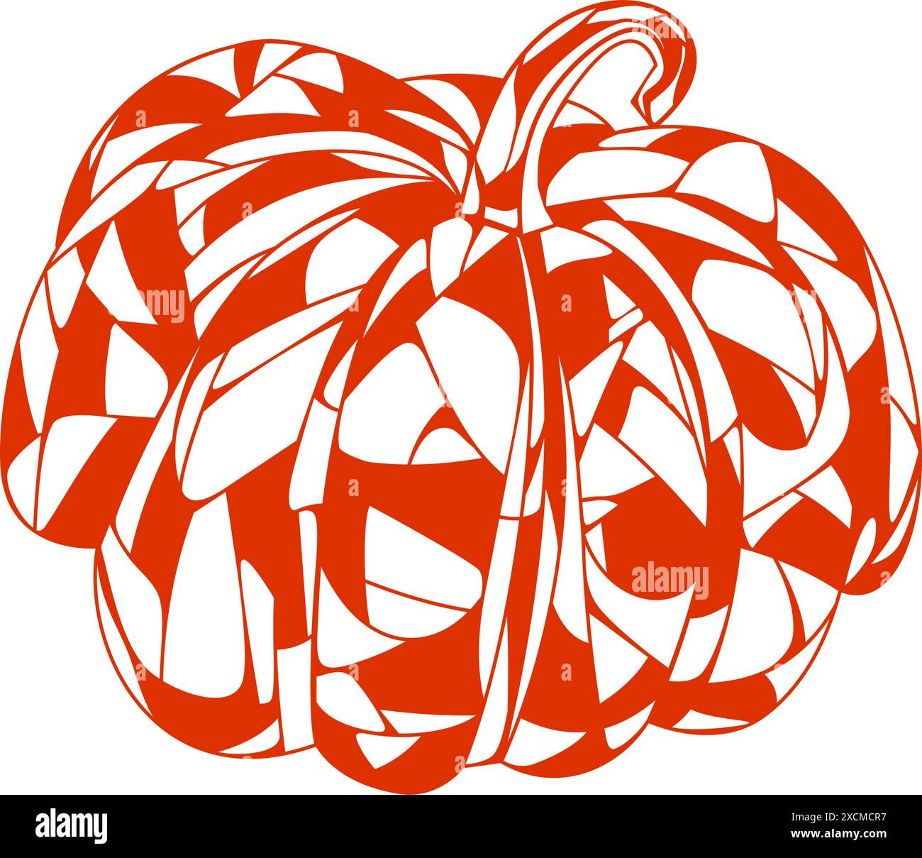 Pumpkin in stained glass window technique. Vector illustration Stock ...