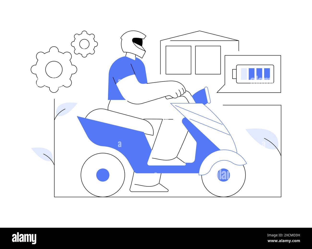 Electric motorcycle isolated cartoon vector illustrations Stock Vector ...