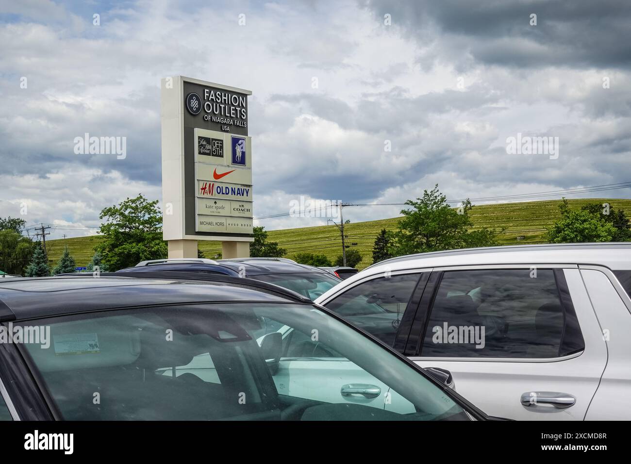 Exterior sign of Niagara Falls Fashion Outlet Mall located by the ...