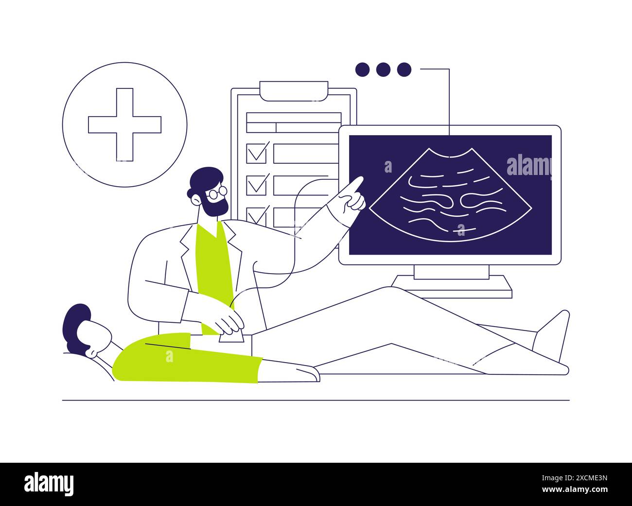 Ultrasound scan abstract concept vector illustration Stock Vector Image ...