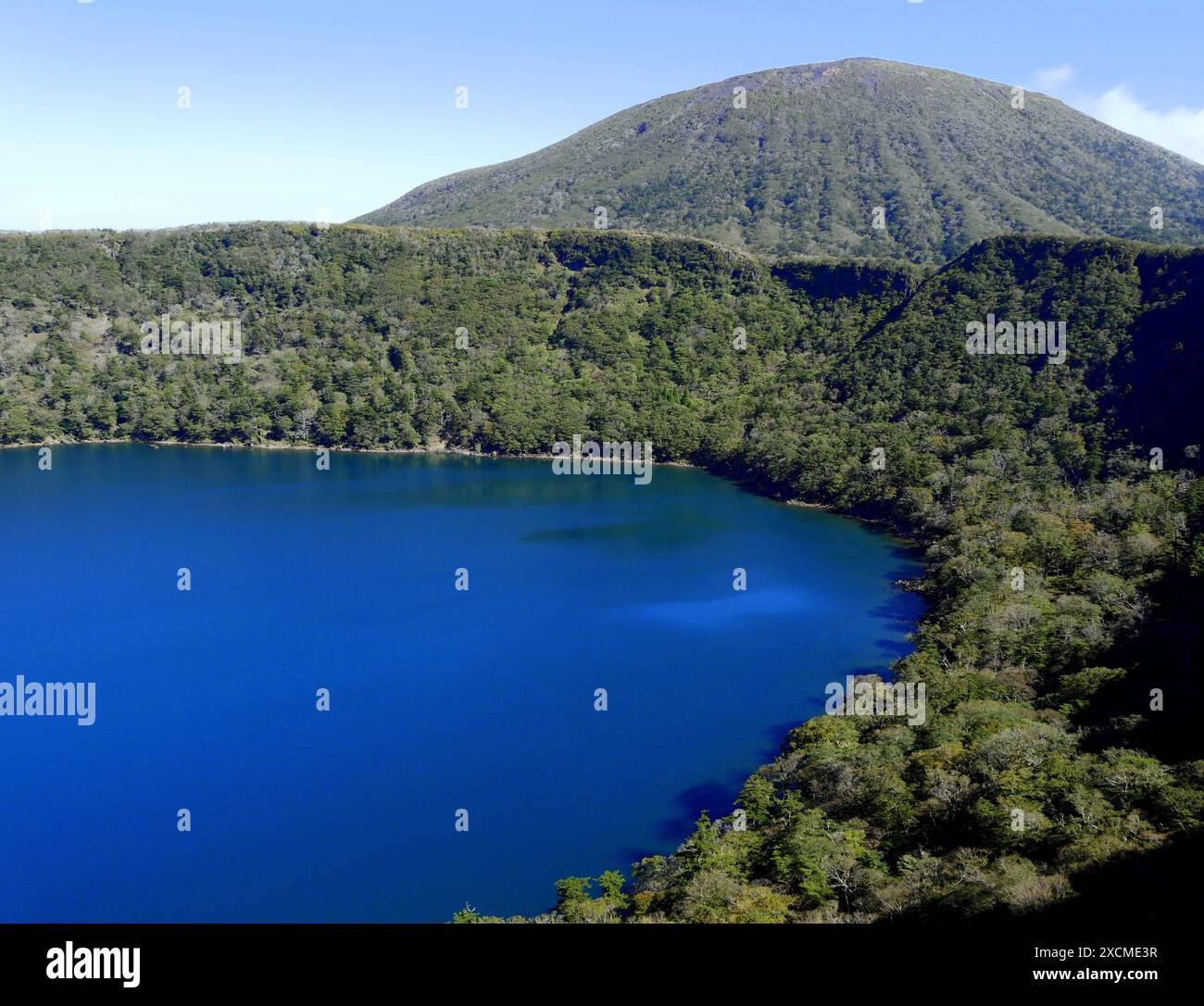 blue crater lake of Onami in kirishima kinkowan national park, Kyushu ...