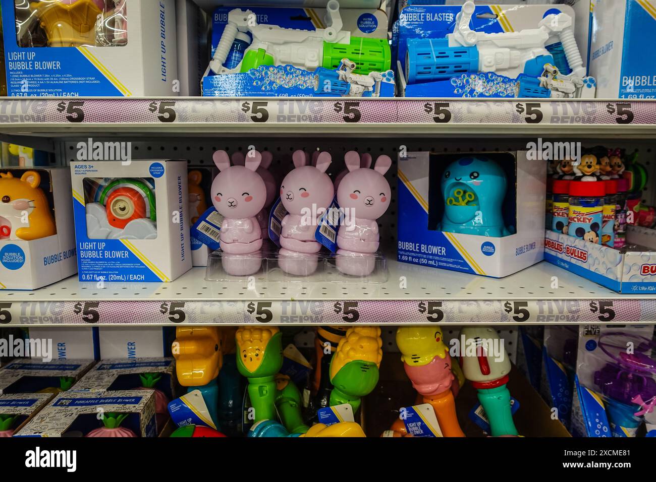 Interior view of a Five Below store, known for its wide selection of ...
