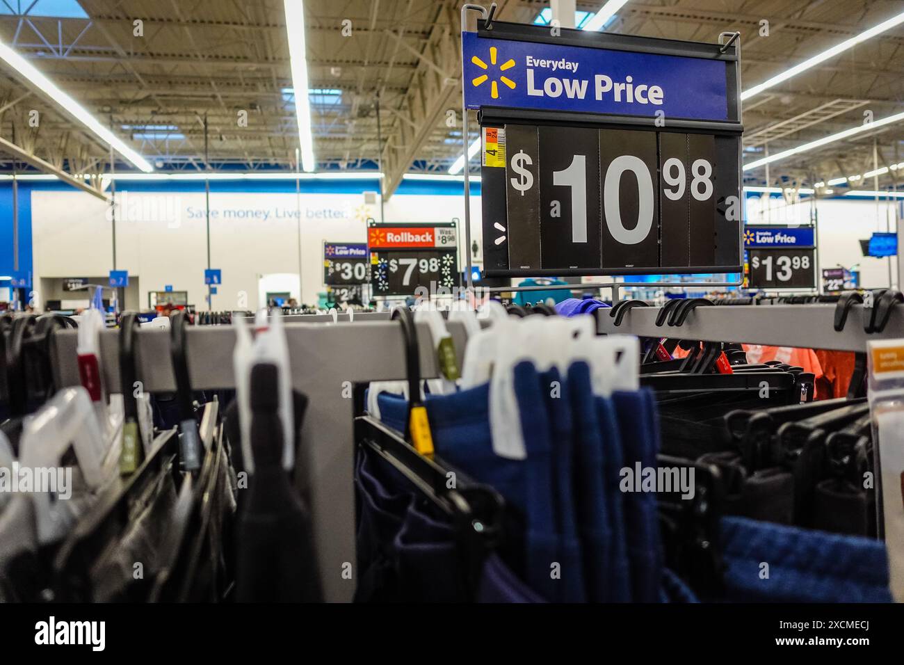 Close-up of a price tag displaying "Everyday Low Price" on top of a ...