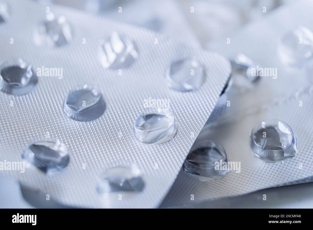 Used empty packaging from pills close up. Many different pill blister ...