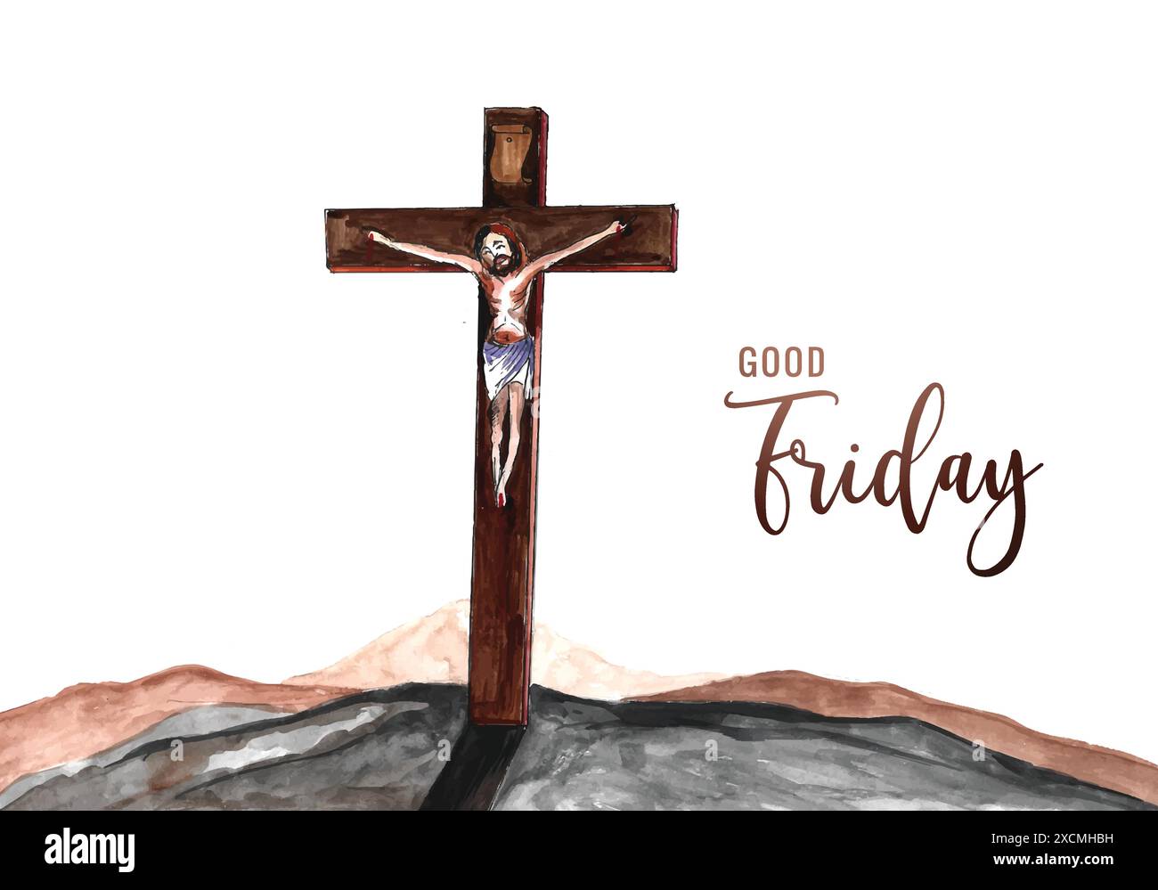 Jesus christ good friday and easter day cross background Stock Vector ...