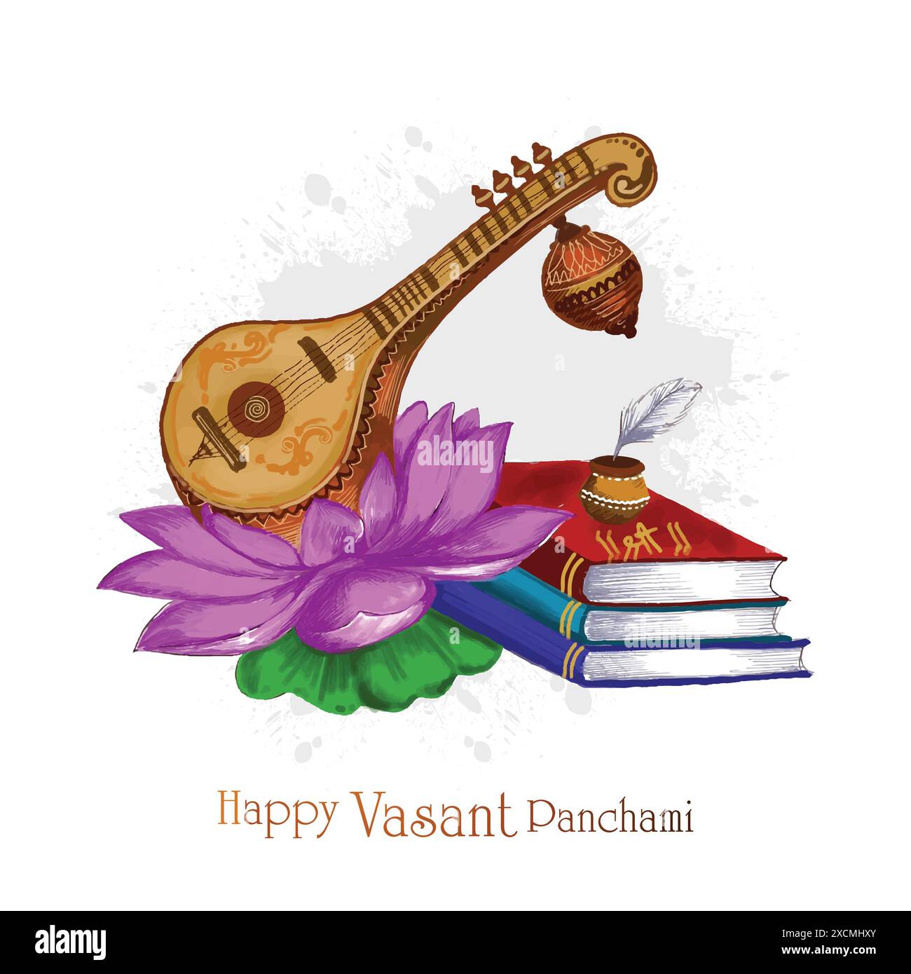 Happy vasant panchami celebration card background Stock Vector Image ...