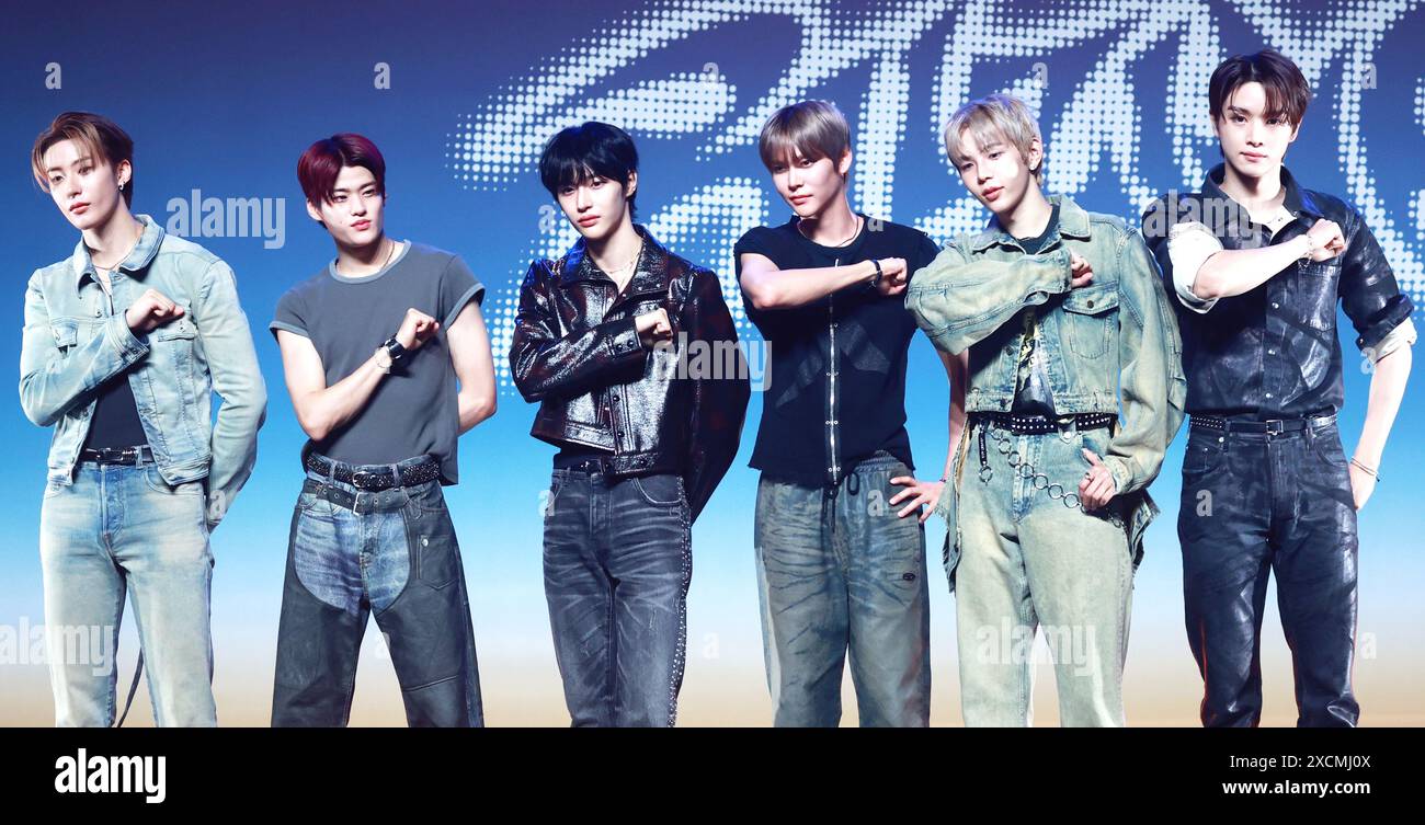 18th June, 2024. S. Korean boy group Riize South Korean boy group Riize poses for a photo during ...