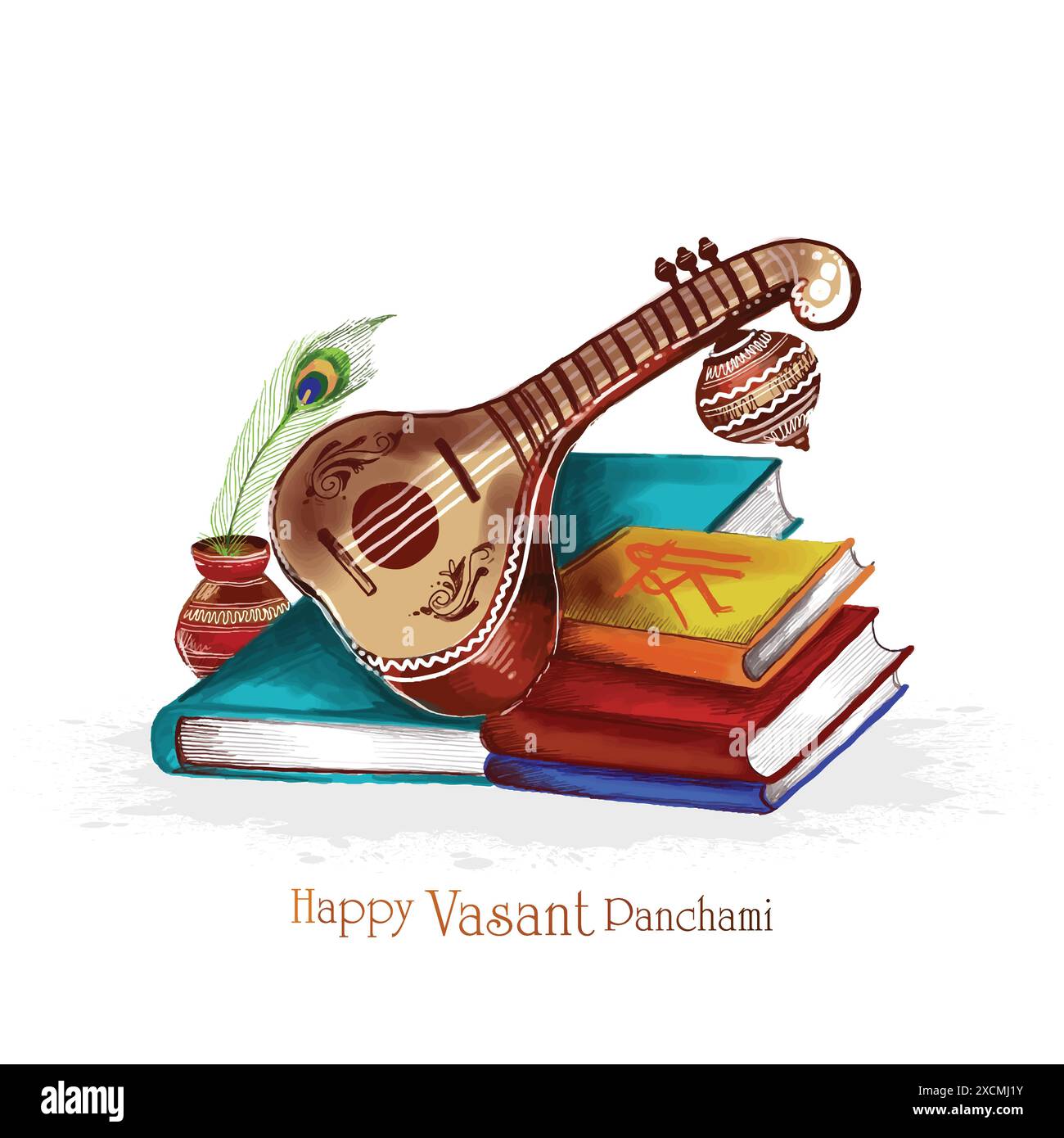 Happy vasant panchami indian festival background Stock Vector Image ...