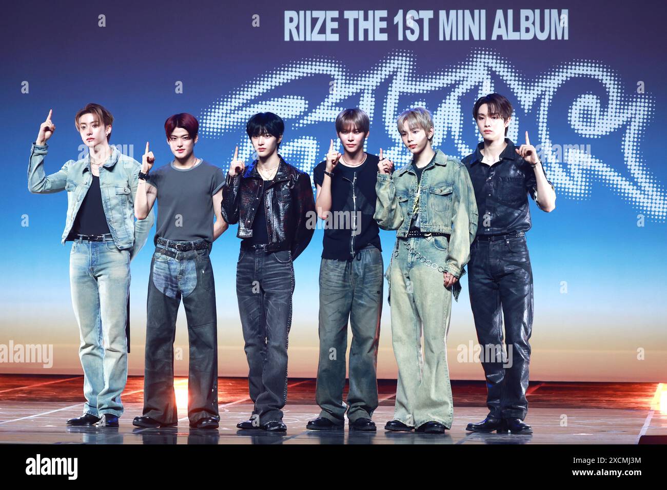 18th June, 2024. S. Korean boy group Riize South Korean boy group Riize poses for a photo during ...