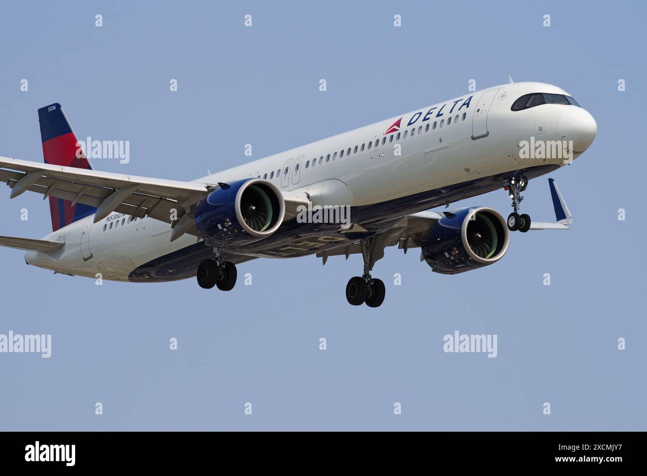 Delta Air Lines Airbus A321neo with registration N536DN shown shortly ...