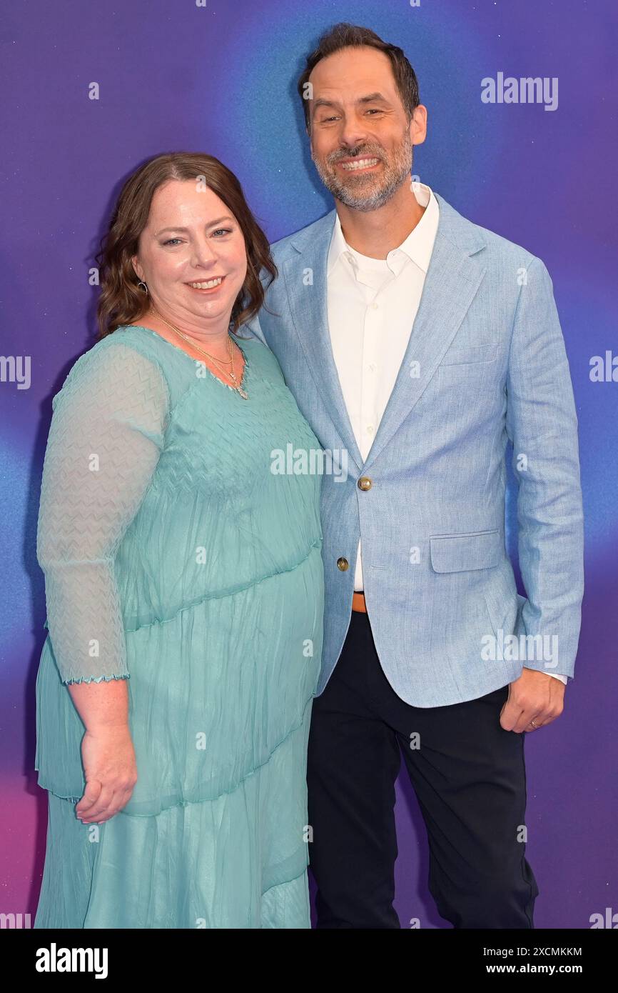 Rome, Italy. 17th June, 2024. Kelsey Mann (r) and wife (l) attend the purple carpet of the ...