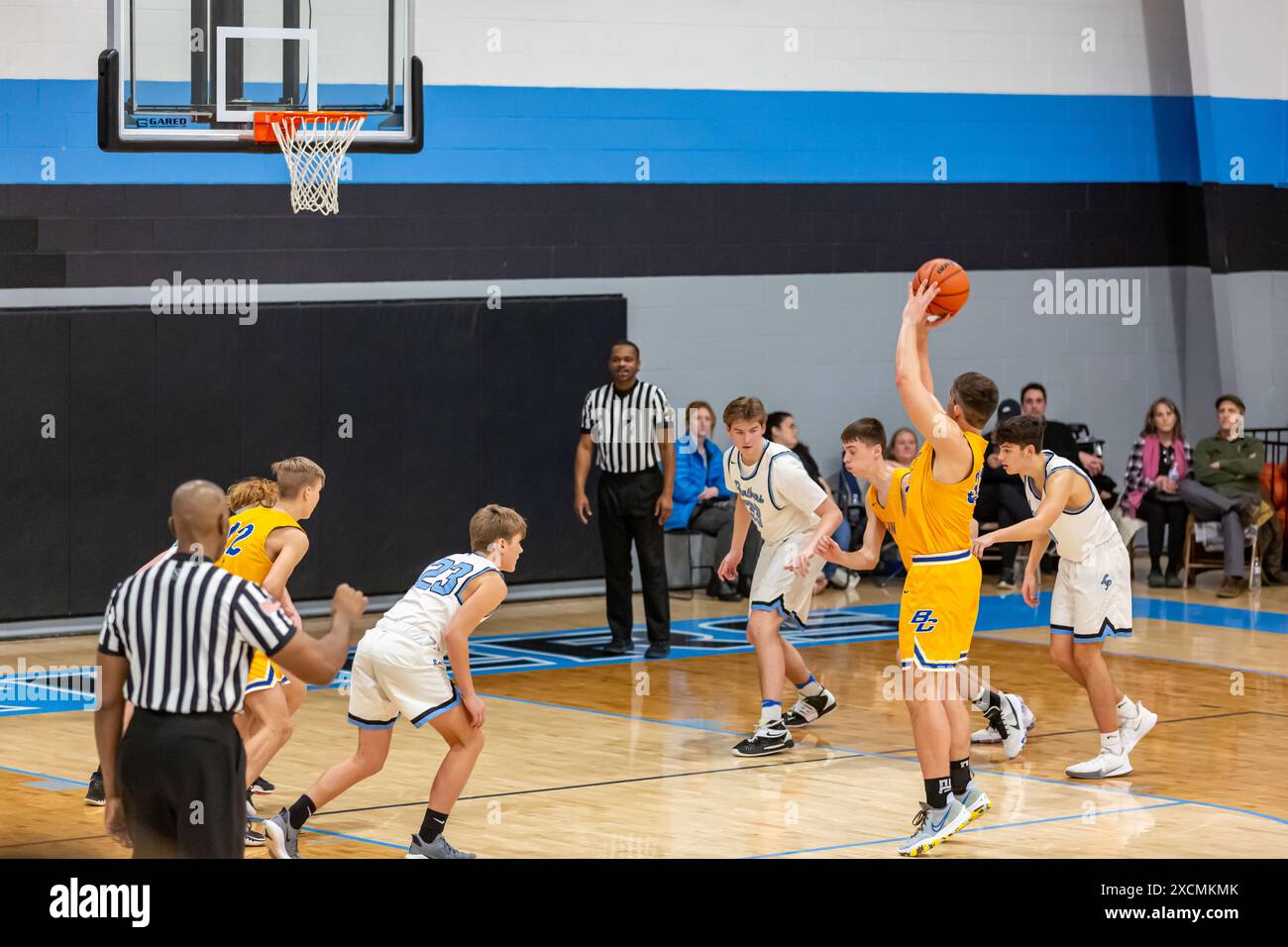 A Lakewood Park player commits a lane violation as a Blackhawk player ...