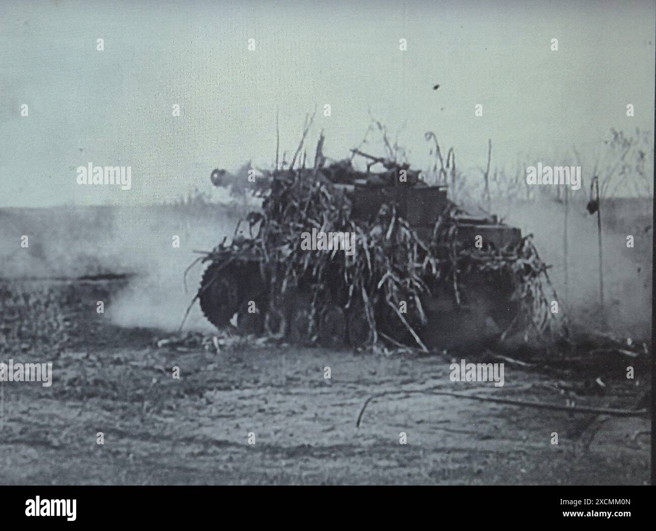 World War Two B&W Screenshot photo. A Camouflaged Marder Self Propelled ...