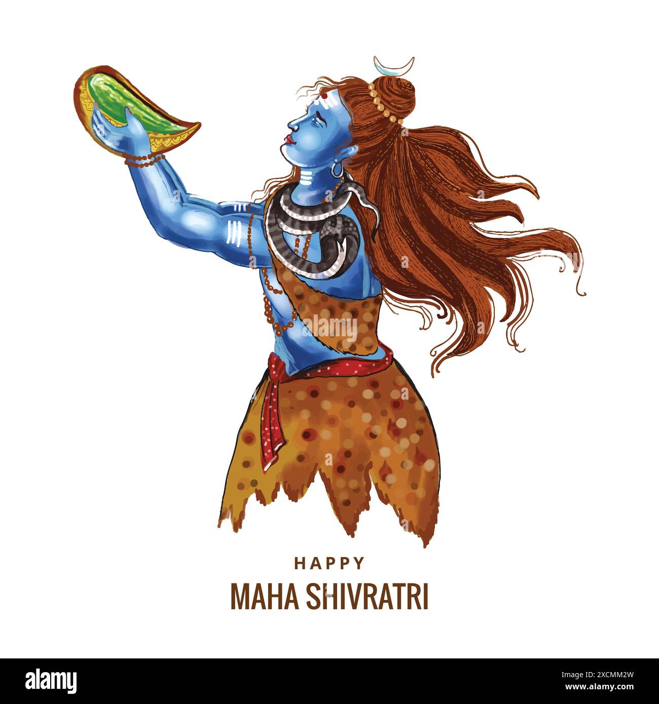 Hindu lord shiva for indian god maha shivratri beautiful card ...