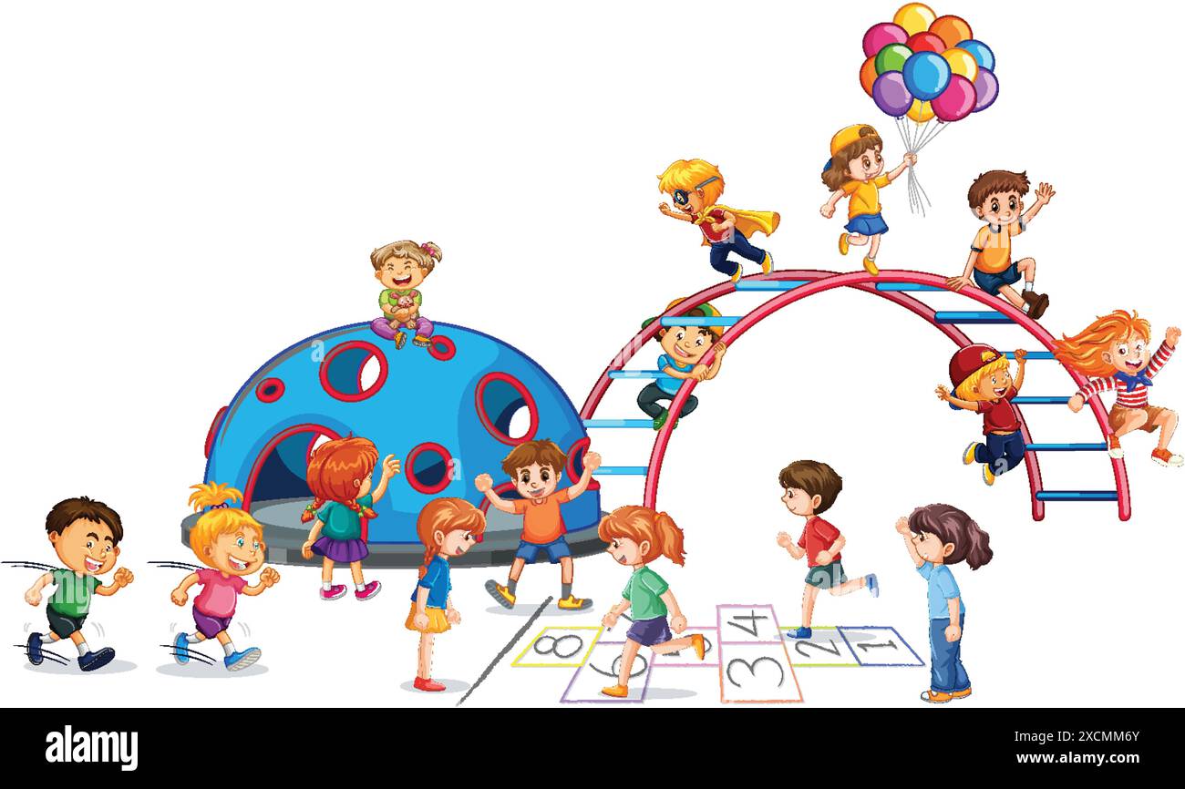 Friends enjoying outdoor activities Stock Vector Images - Alamy