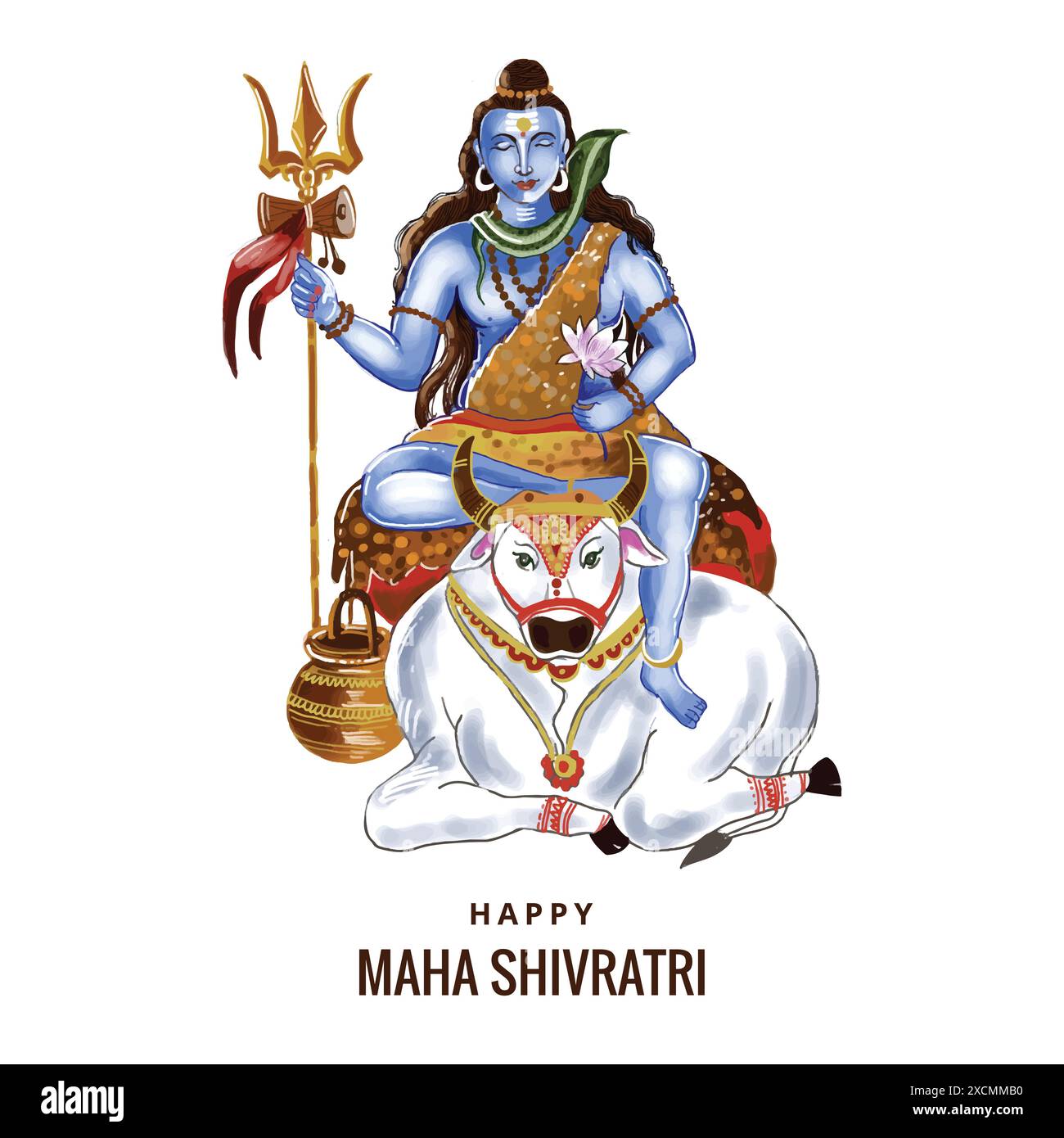 Lord shiva indian god of hindu for maha shivratri card background Stock ...