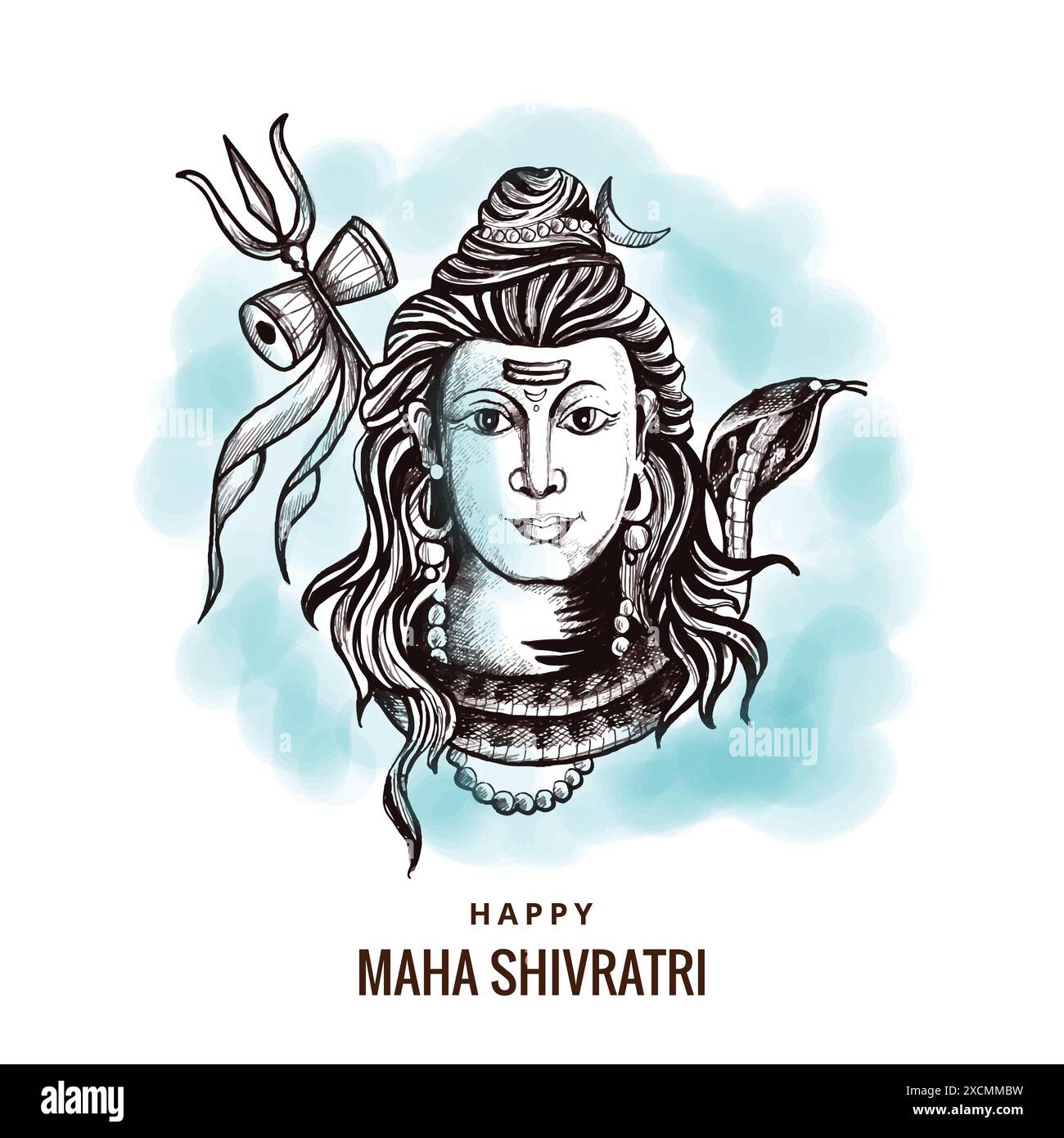 Hindu lord shiva for indian god maha shivratri beautiful card ...