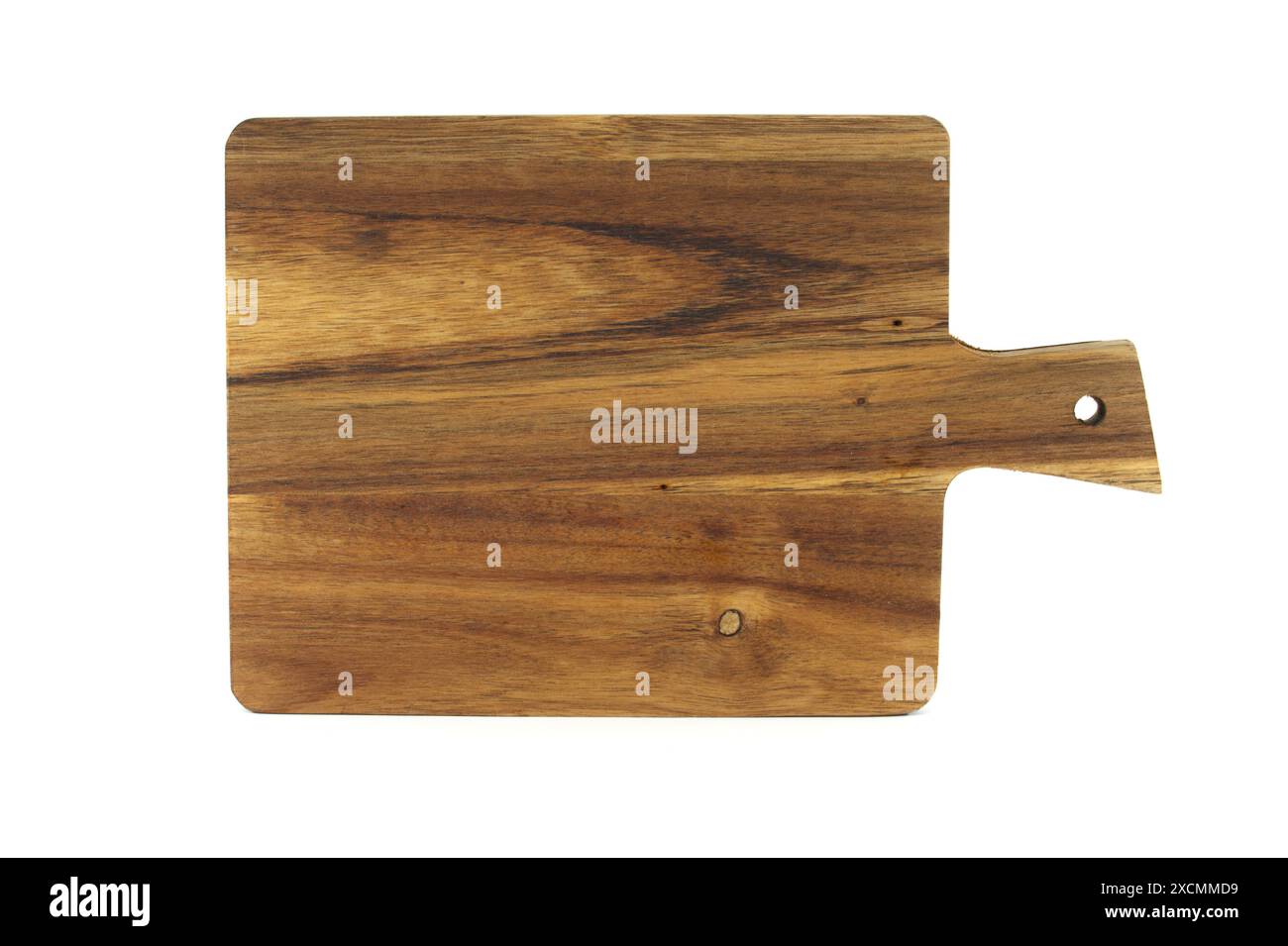 Wooden cutting board with a handle, made from old, thick wood, and ...