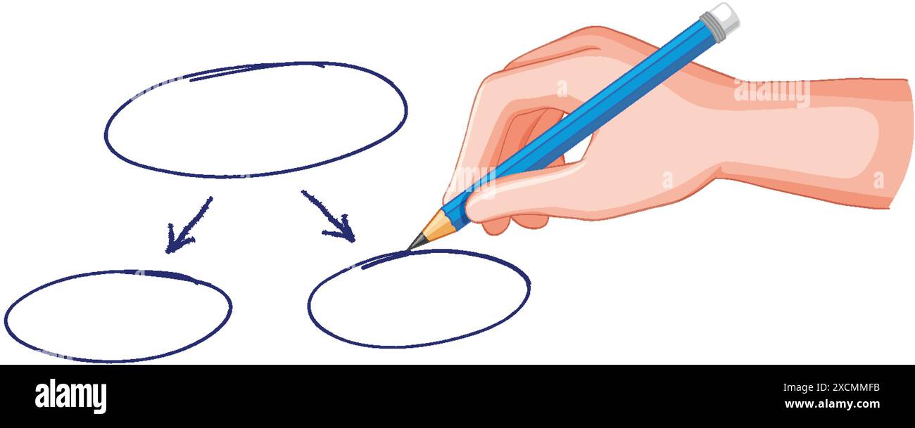 Hand drawing a flowchart with arrows Stock Vector Image & Art - Alamy