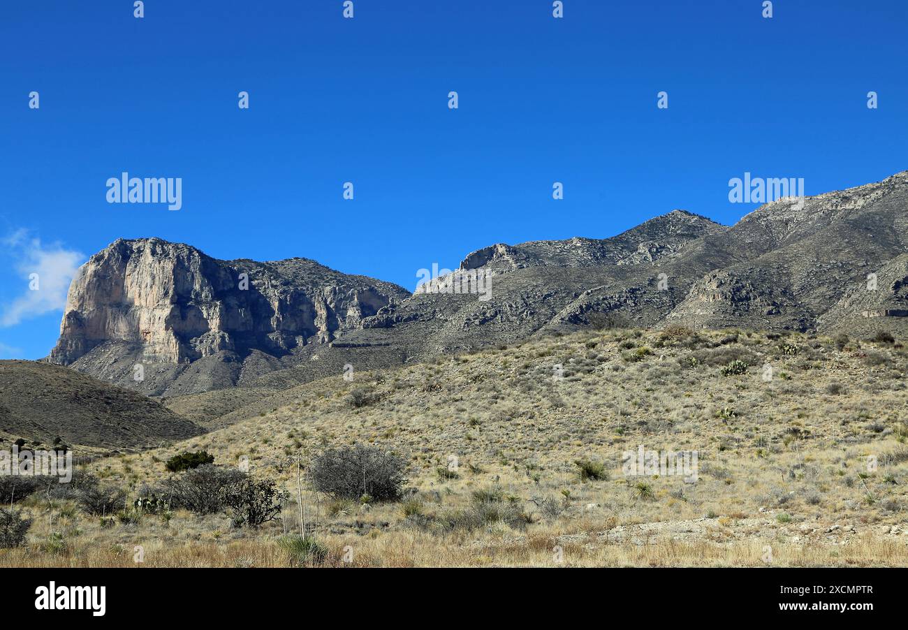 Mountains range with El Capitan, Texas Stock Photo - Alamy