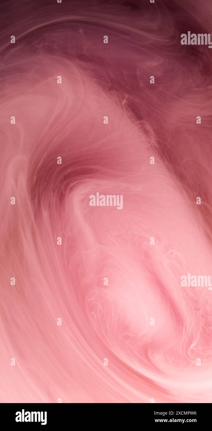 Color mist swirl. Paint water mix. Defocused pastel pink ink rotation ...