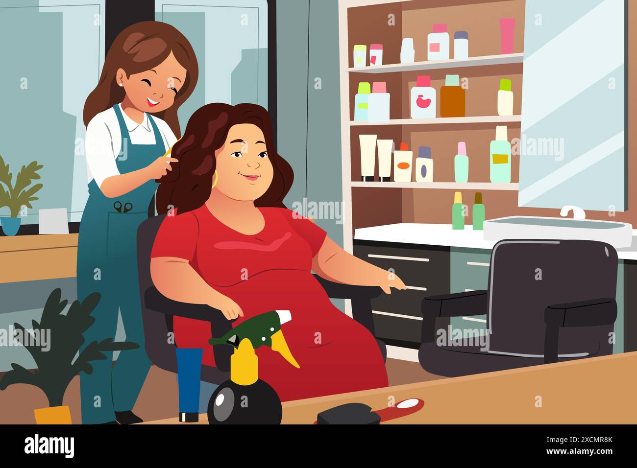 Professional hairdresser client in Stock Vector Images - Alamy