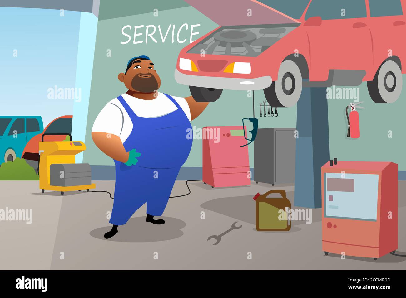 Mechanic doing maintenance service Stock Vector Images - Alamy