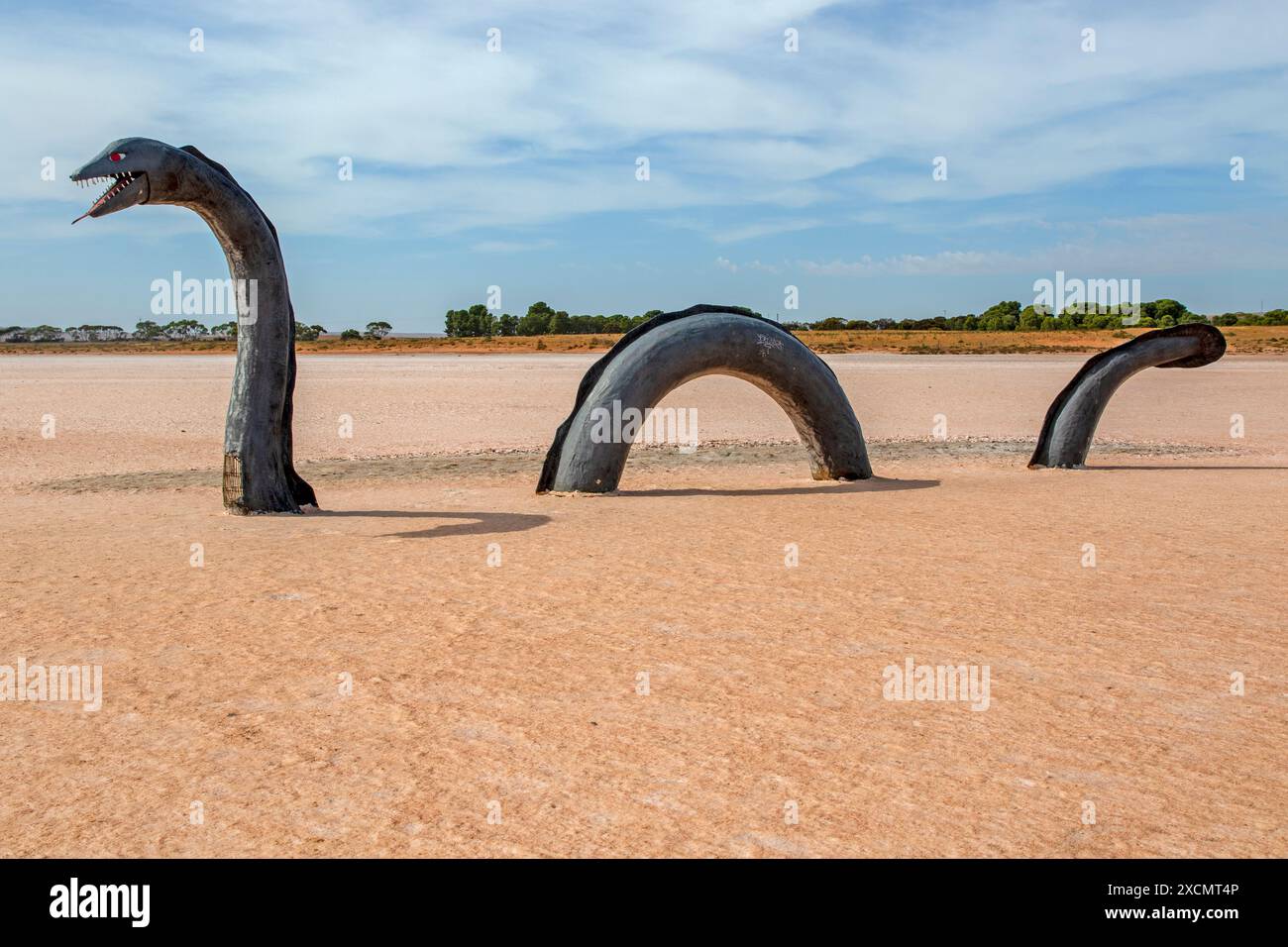 The Loch-eel Monster on Lake Bumbunga, Lochiel Stock Photo - Alamy