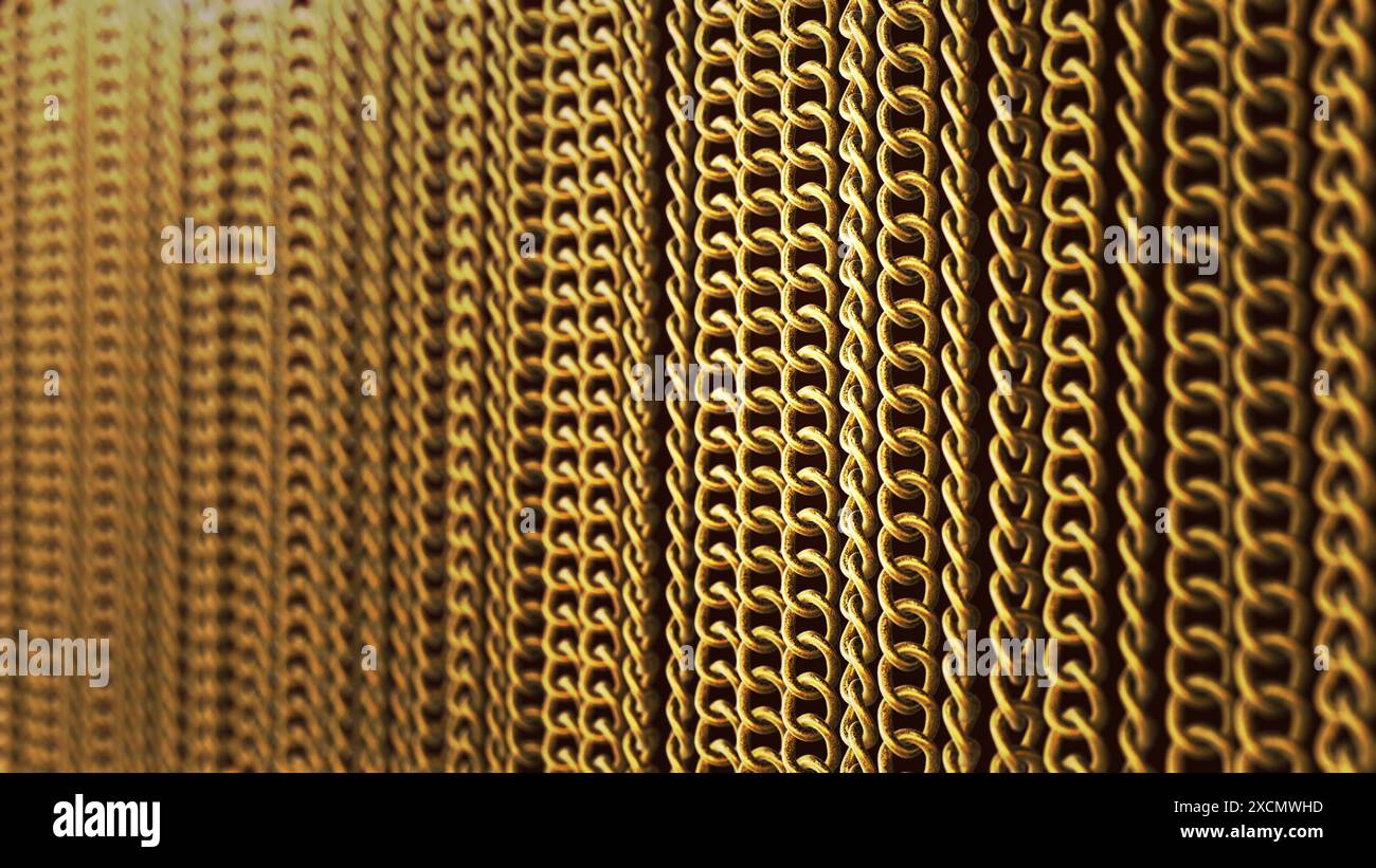 Golden metal chain abstract background Stock Photo - Alamy
