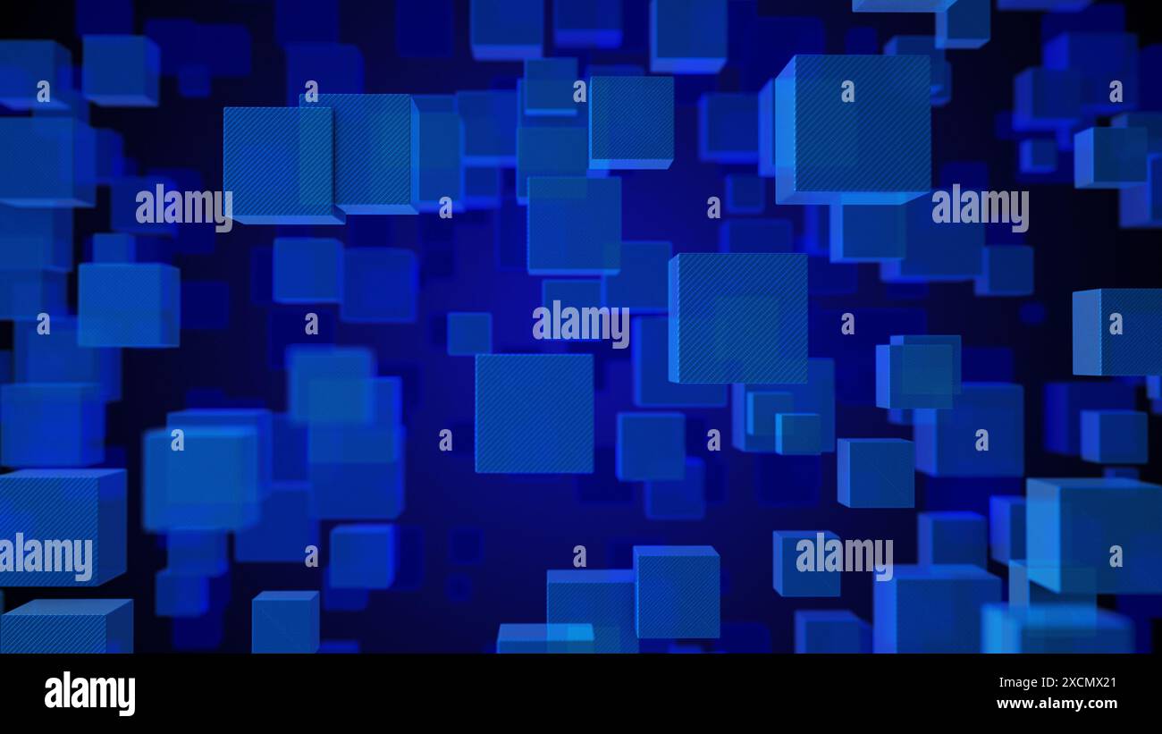 Abstract moving blue Squares background Stock Photo - Alamy