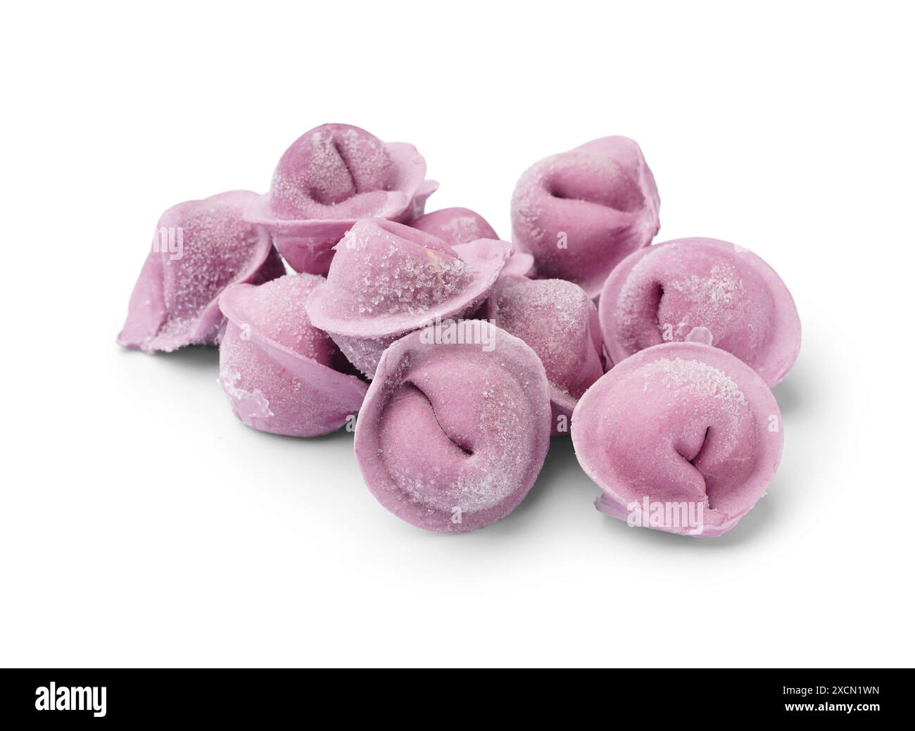 Purple raw dumplings on white background Stock Photo - Alamy