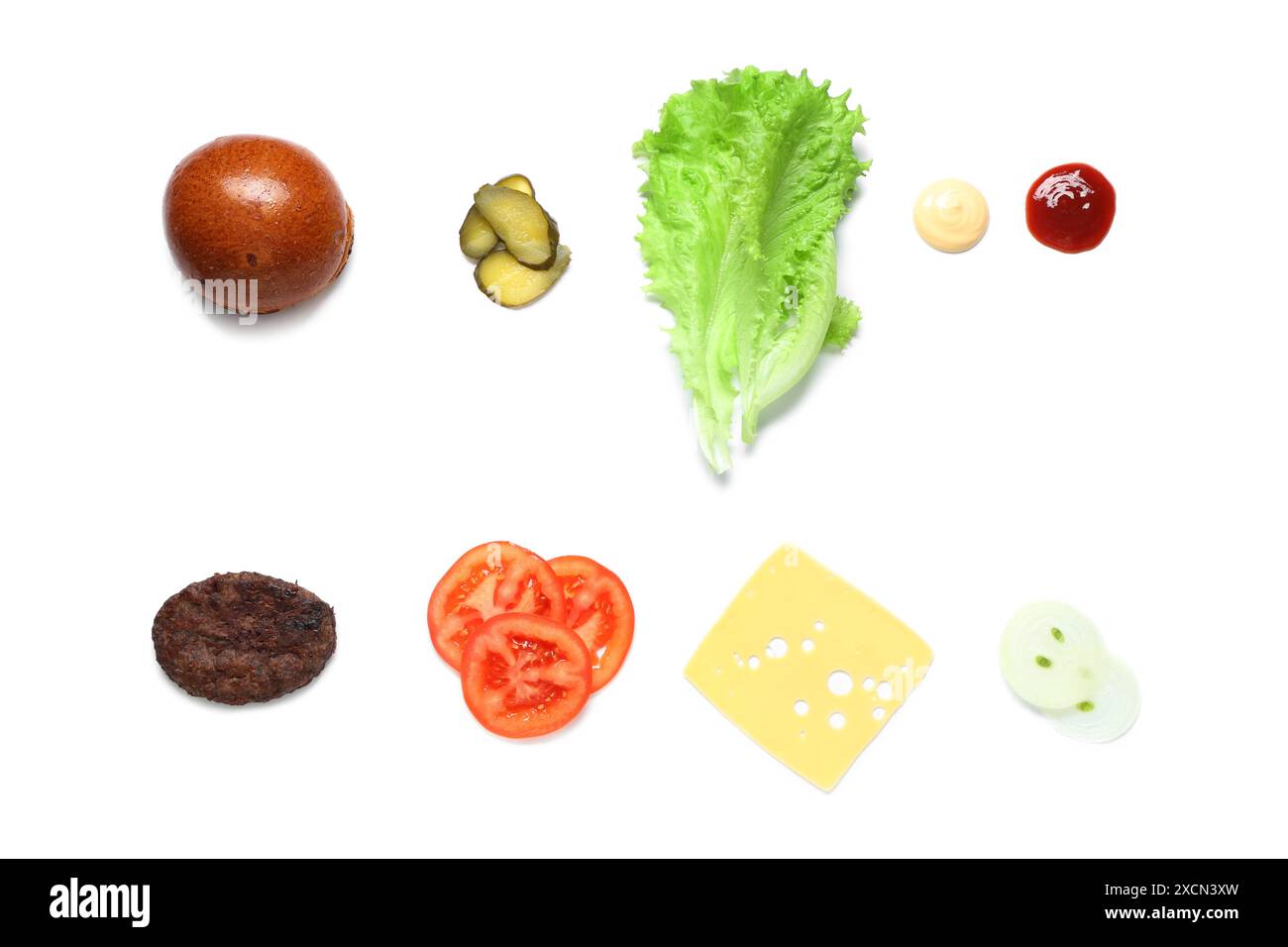 Burger ingredients restaurant menu background Cut Out Stock Images ...