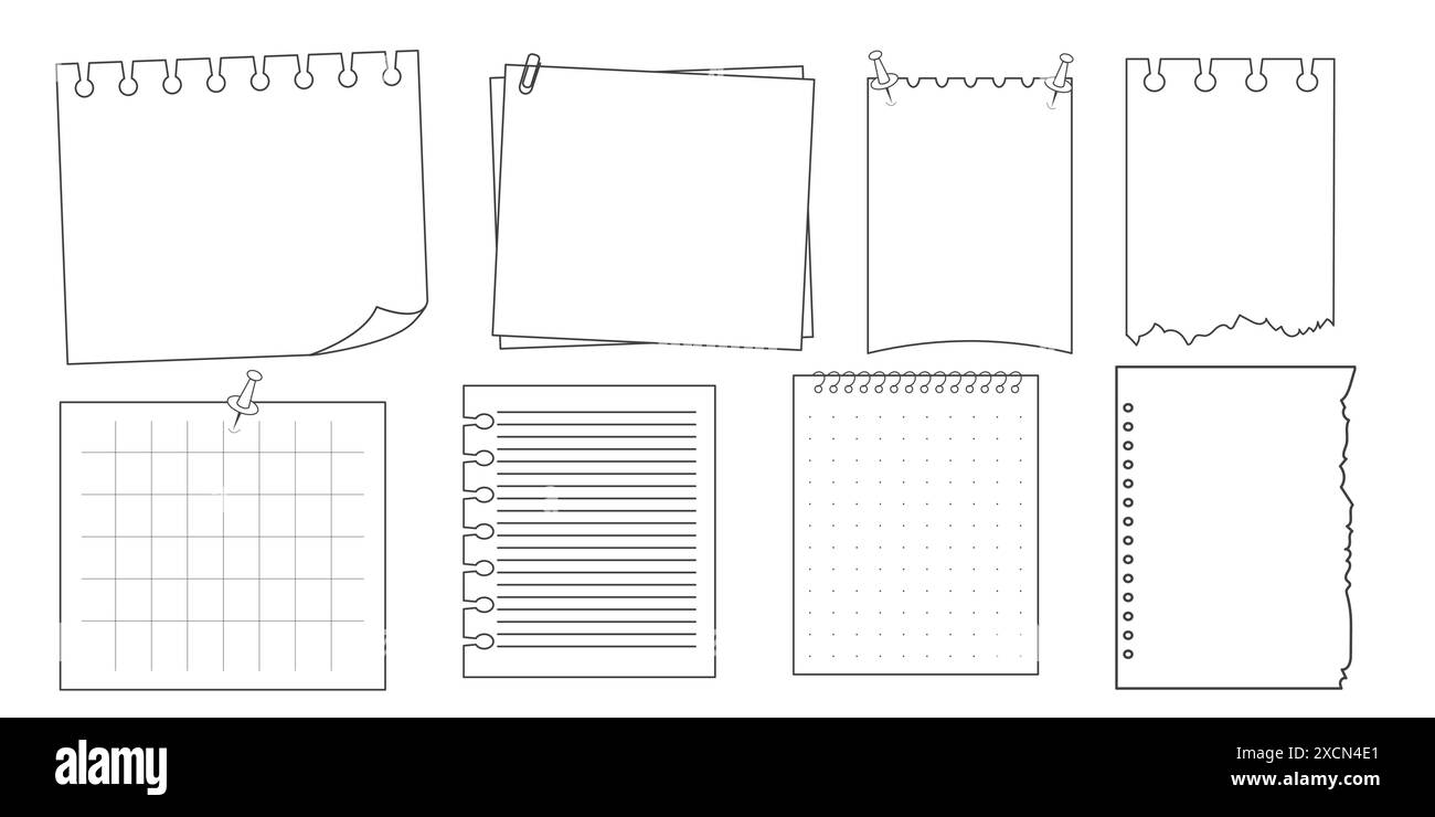 Memo sticky note reminder sheet paper. Doodle paper frame, check list ...