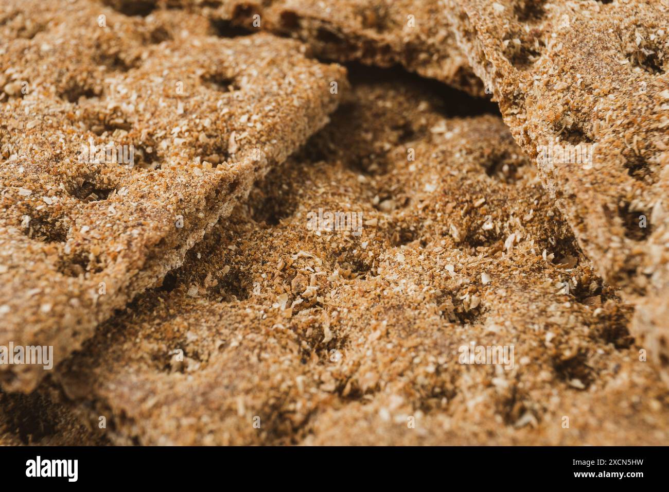 Crispy wheat, rye and corn flatbread crackers. Healthy food background ...