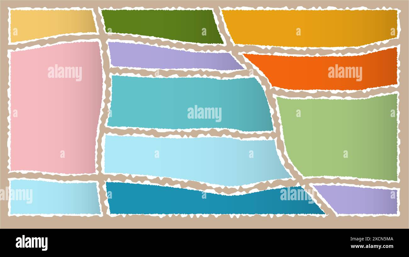 Jagged rectangle. Bright color simple shapes. Rectangle paper template ...