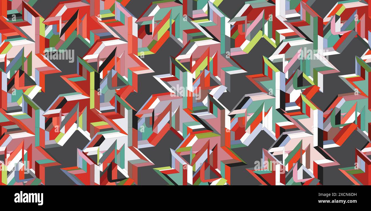 Isometric triangle pattern 3d seamless Stock Vector Images - Alamy