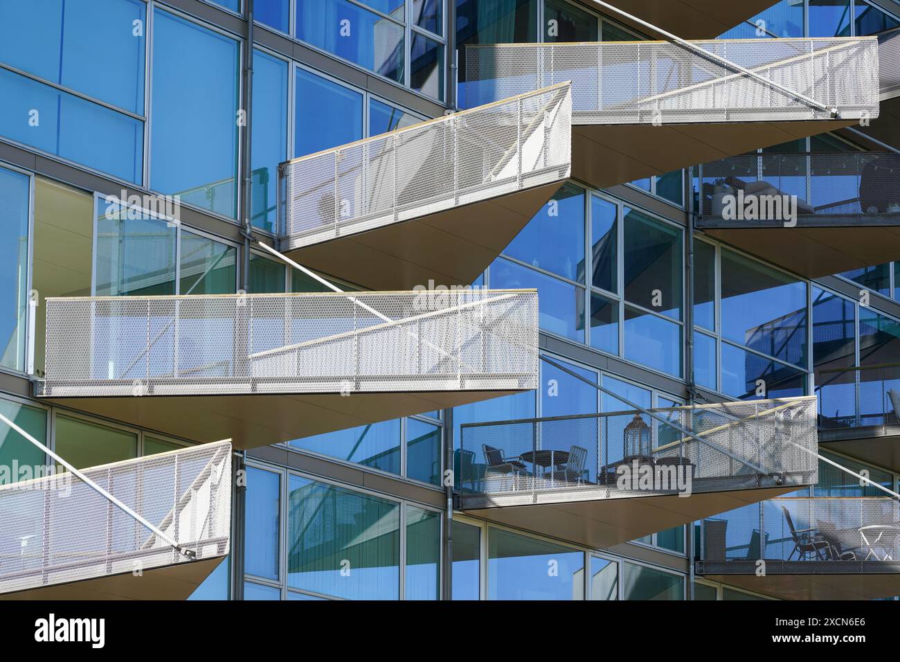 Detail of a facade with balconies of the VM Houses, ahousing consisting ...