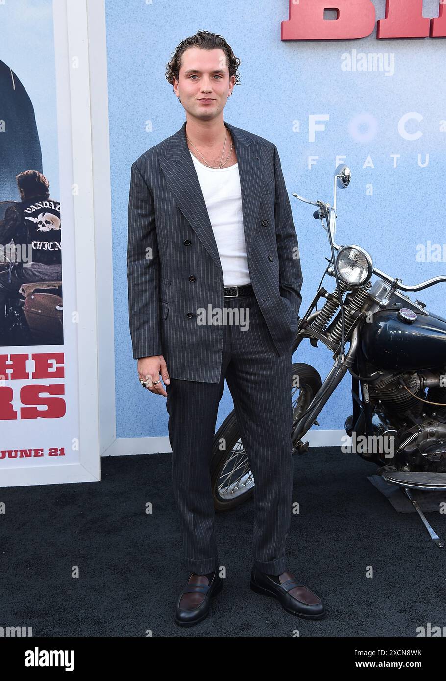 Hollywood, USA. 17th June, 2024. Raff Law arriving to “The Bikeriders ...