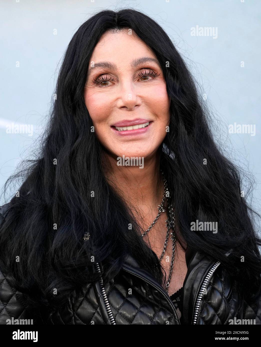 Cher poses at the premiere of the film "The Bikeriders" at the TCL ...