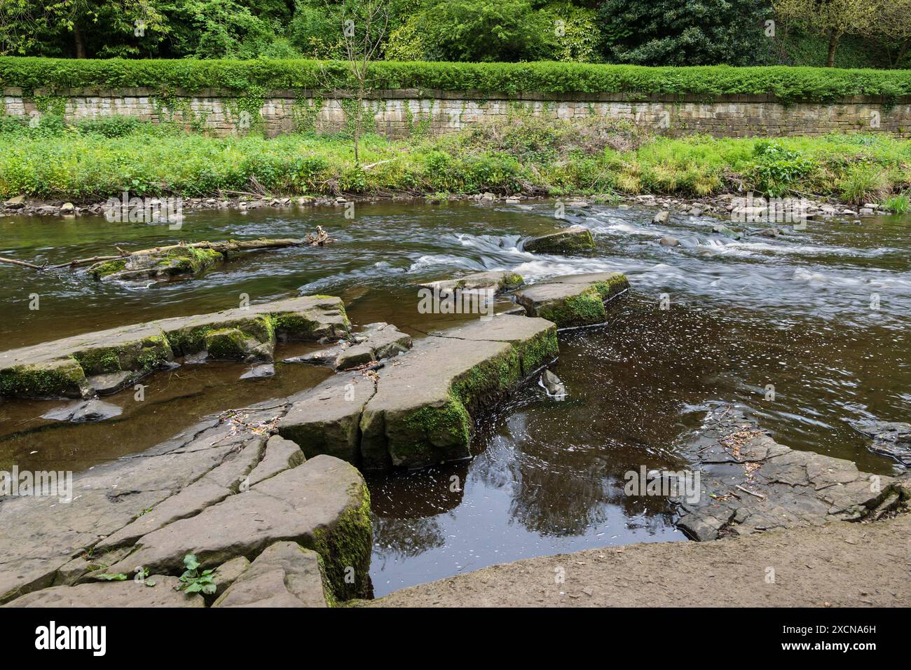 The Water of Leith river flowing through city of Edinburgh in Scotland ...