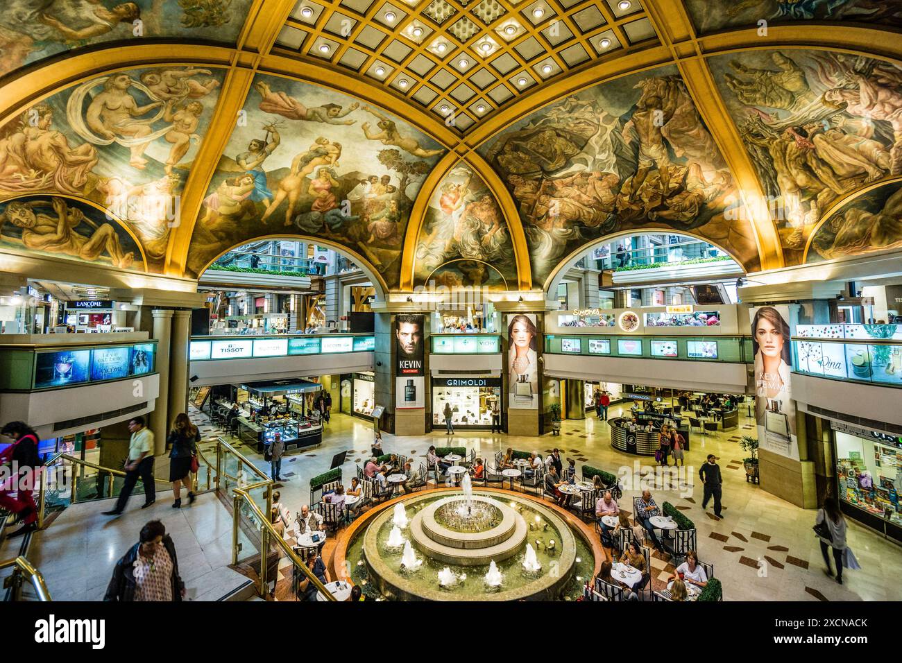 Galerias Pacifico, Frescoes in the dome of the galleries. The central panel in the image was ...