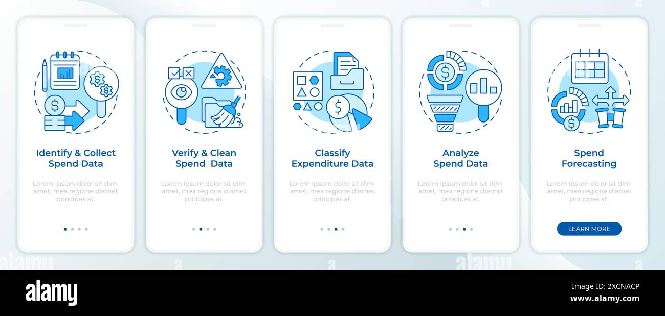 Spend management strategy blue onboarding mobile app screen Stock Vector Image & Art - Alamy